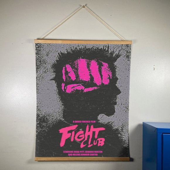 Wall Decor | Fight Club Canvas Wooden Gold Hanger | Poshmark